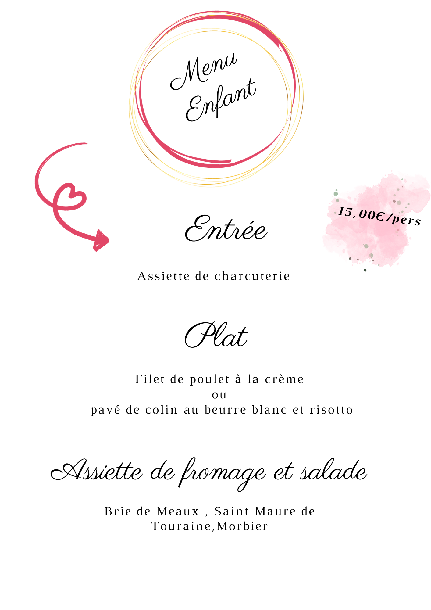 Menu enfant - Aux Harmonies Des Saveurs